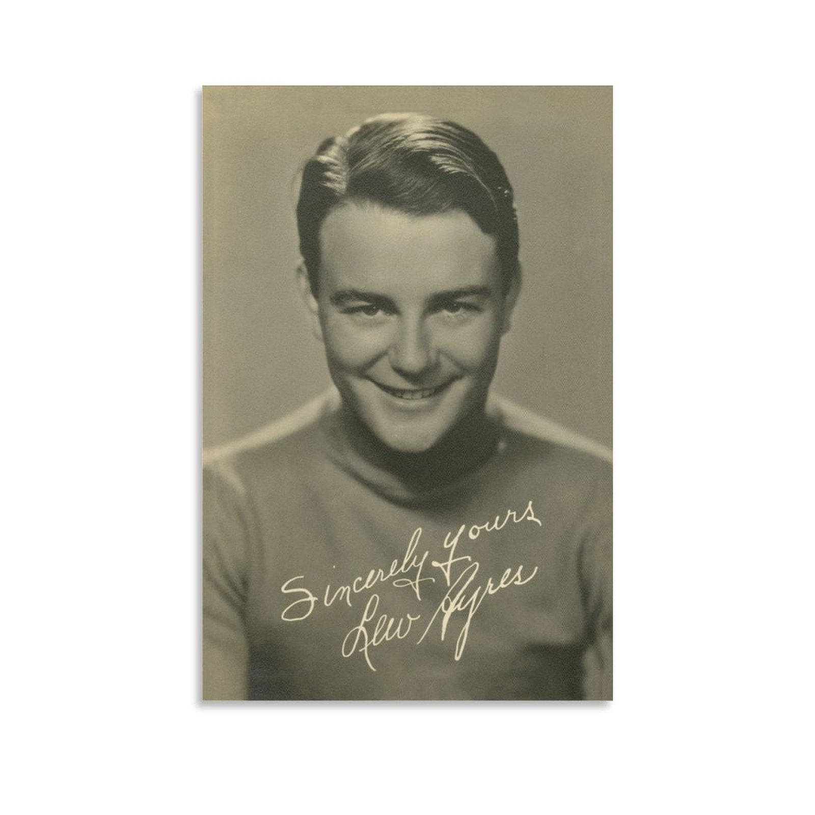 Lew Ayres Autographed Poster Home Decor Poster Wall Art Hanging Picture ...