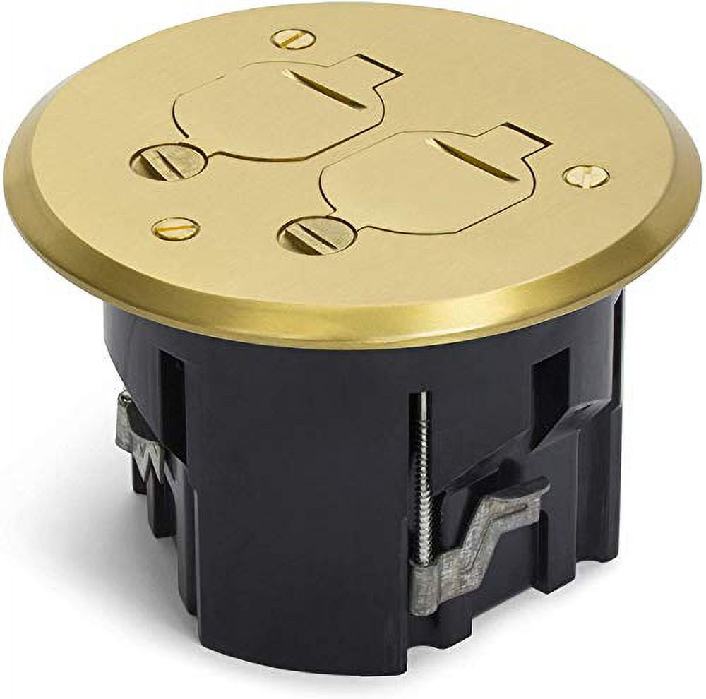 Lew Electric PBR1-FPB Round Floor Box Kit (Flip Lid, Brass) - Walmart.com