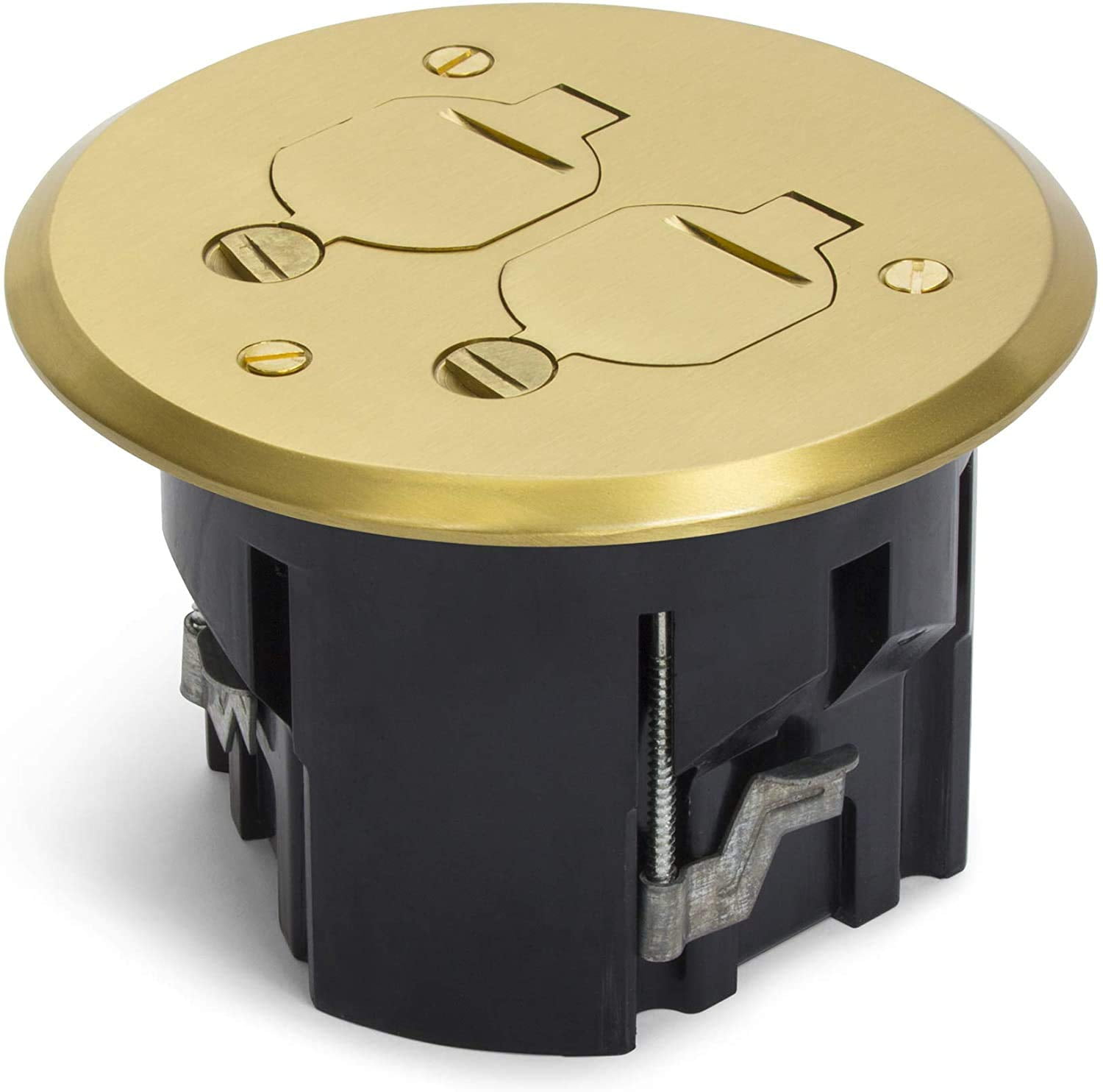 Lew Electric Decorative Floor Box Kit (Screw Plugs & Flip Lids) (Nickel ...