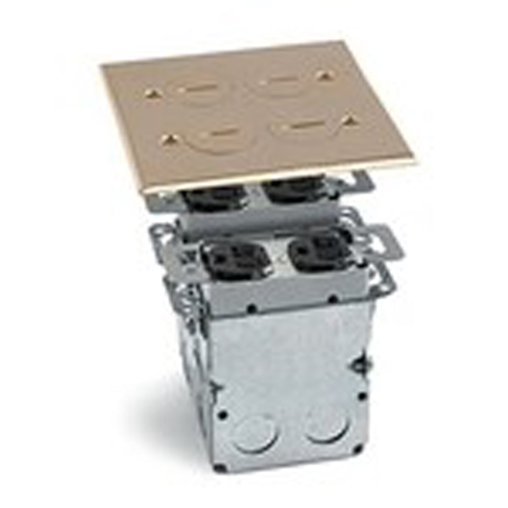 Lew LEWSWB4 Floor Box Assembly, Includes Duplex Receptacle, Brass Floor ...