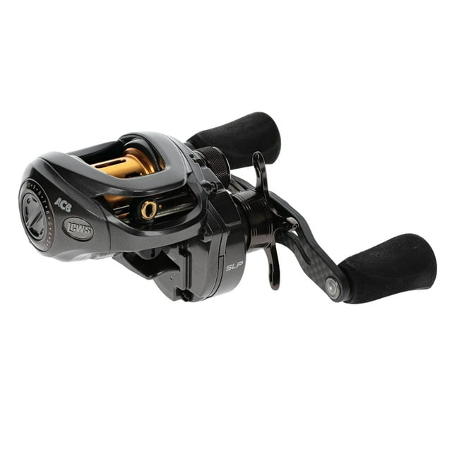 Lew’s Custom Lite SS Baitcast Fishing Reel, Left-Hand Retrieve, Carbon ...