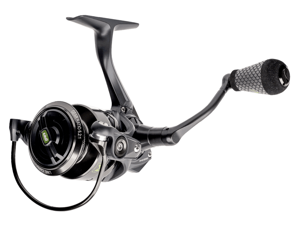 Lew's MACH 2 Spinning Fishing Reel, Size 300 Reel, Black/Green (Clam ...