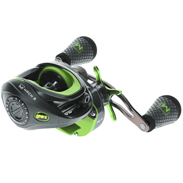 Lew's Mach 2 Baitcast Reel, 7.5:1 Gear Ratio, Left-Hand Retrieve, Black ...