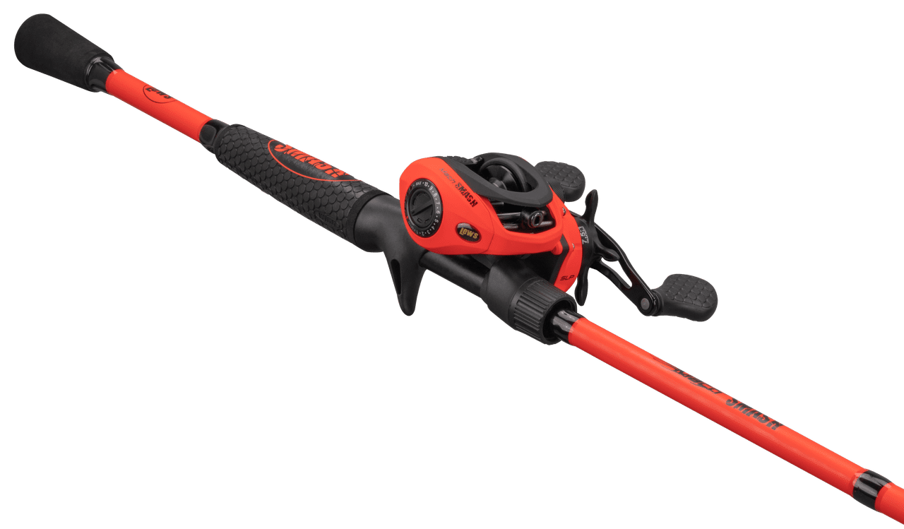 Lew's Mach Smash Baitcast Reel and Fishing Rod Combo, 7-Foot Rod, Left ...