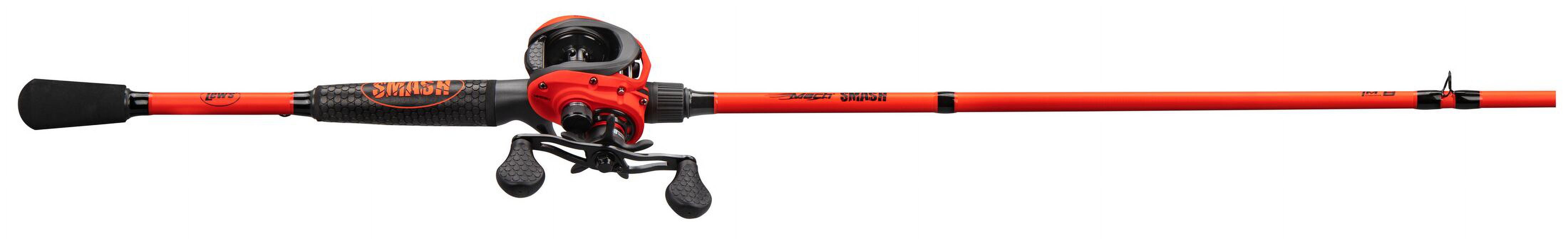 Lew's Mach Smash Baitcast Reel and Fishing Rod Combo, 7-Foot Rod, Right ...
