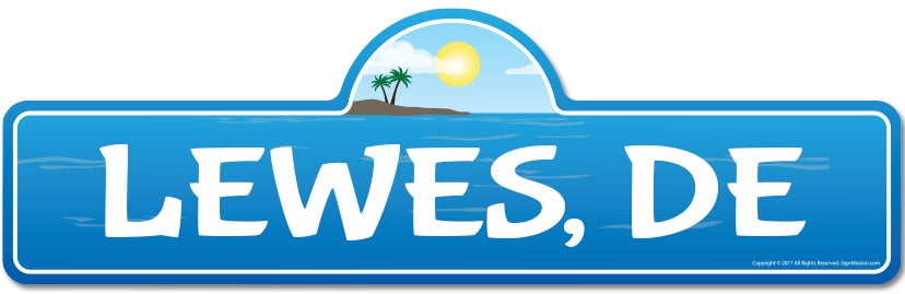 Lewes DE Delaware Beach Street Sign | Indoor/Outdoor | Surfer Ocean ...