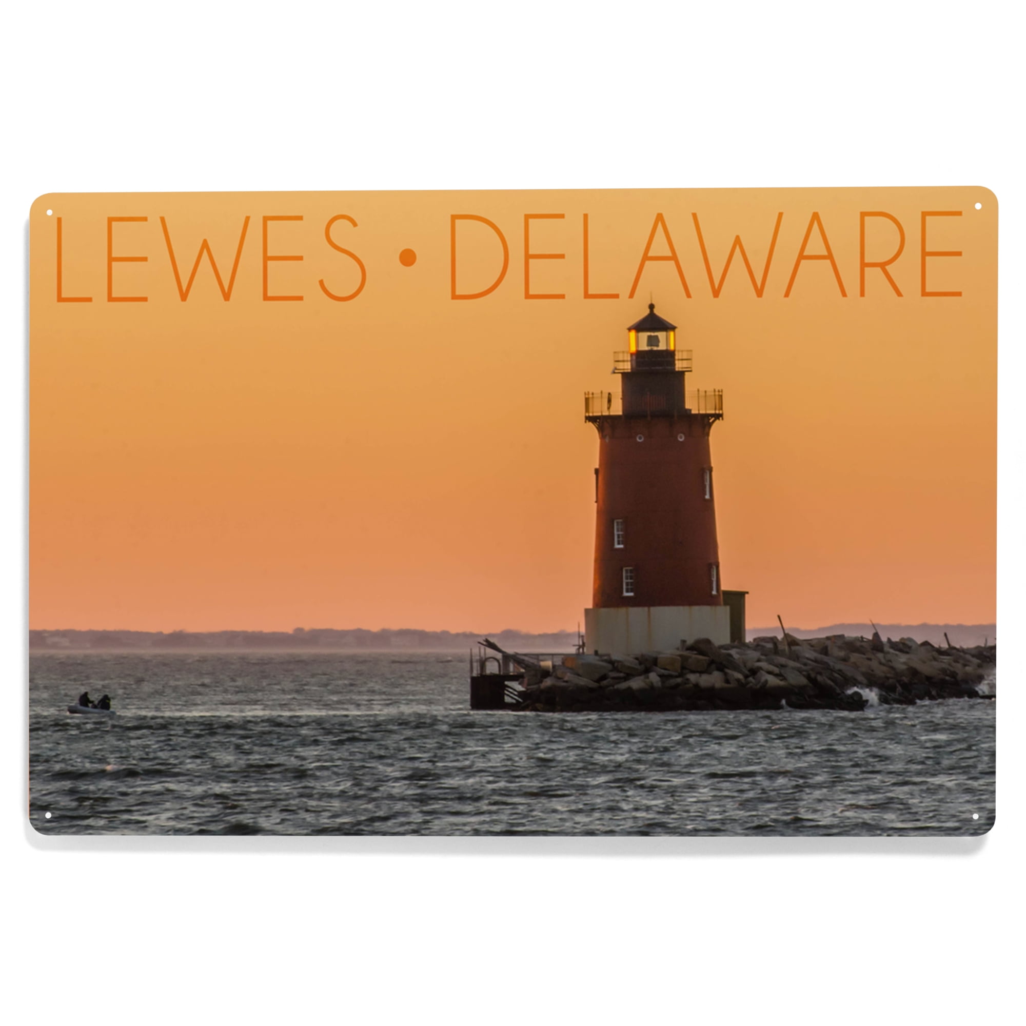 Lewes, Delaware, Cape Henlopen Lighthouse Sunset (12x18 Aluminum Art ...