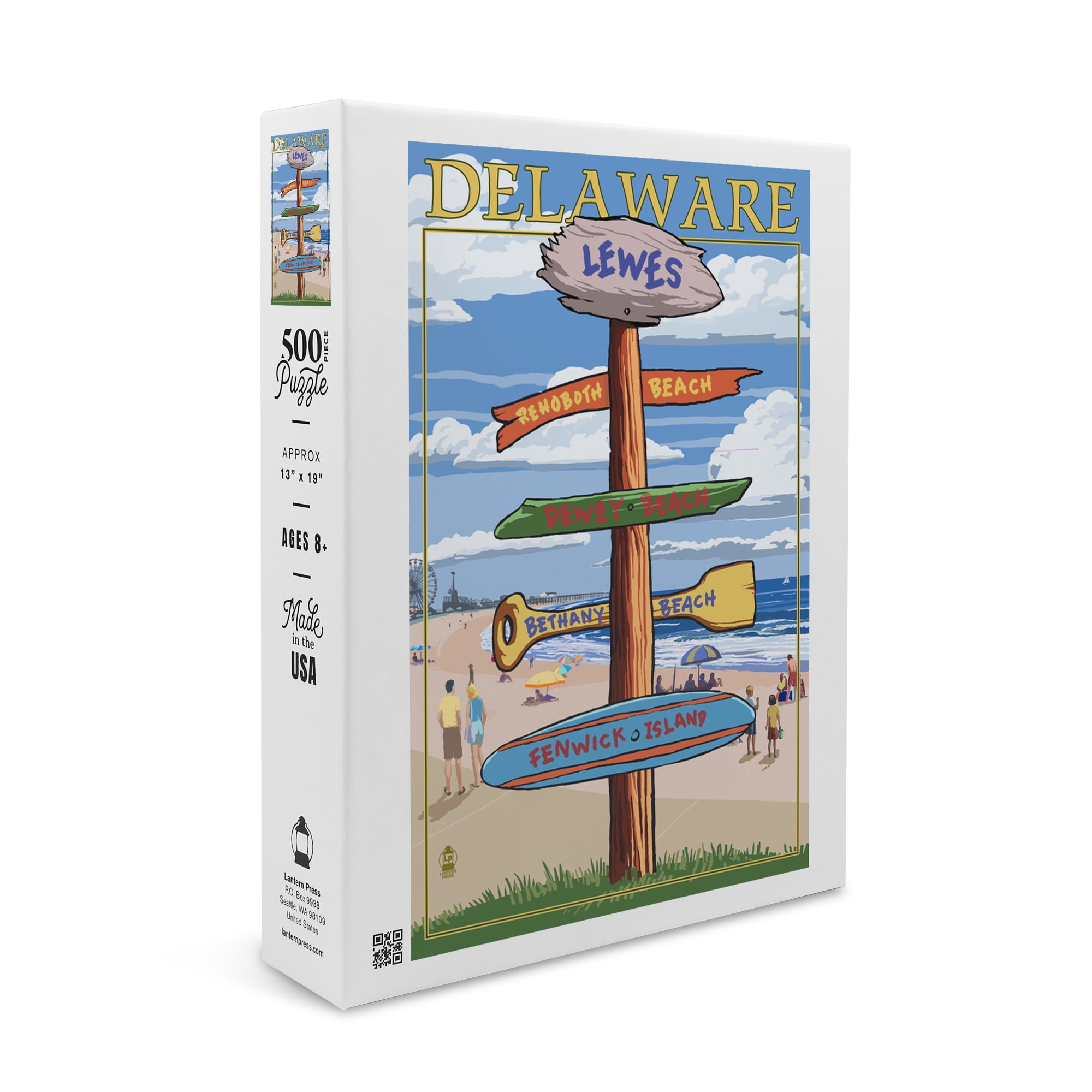 Lewes, Delaware, Destinations Sign (19x27 inches, Premium 500 Piece ...
