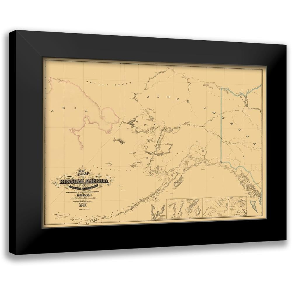 Lewis 18x14 Black Modern Framed Museum Art Print Titled - Alaska, Asia ...