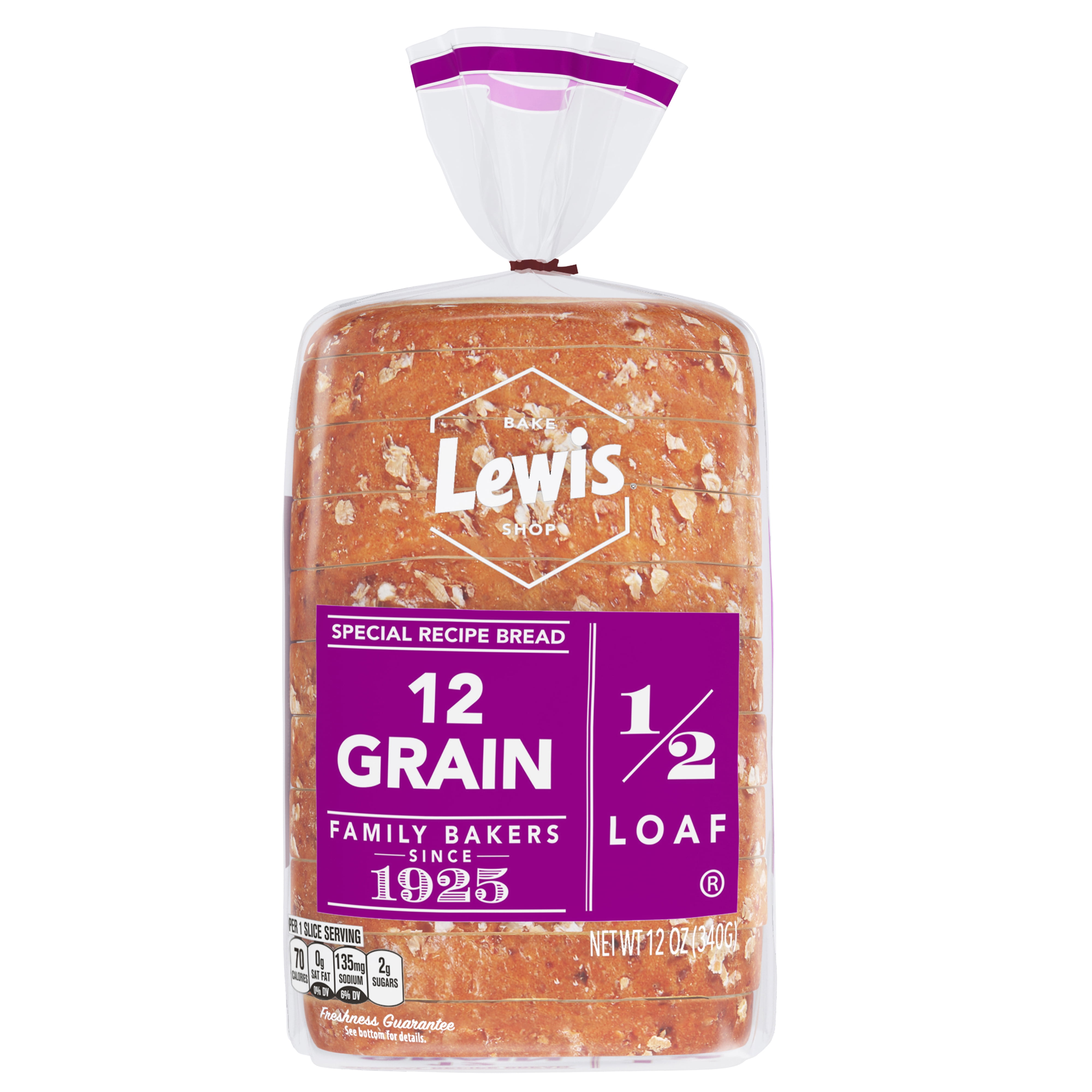 Lewis Bake Shop 12 Grain Half Loaf Bread, 1/2 Loaf, 12 oz - Walmart.com
