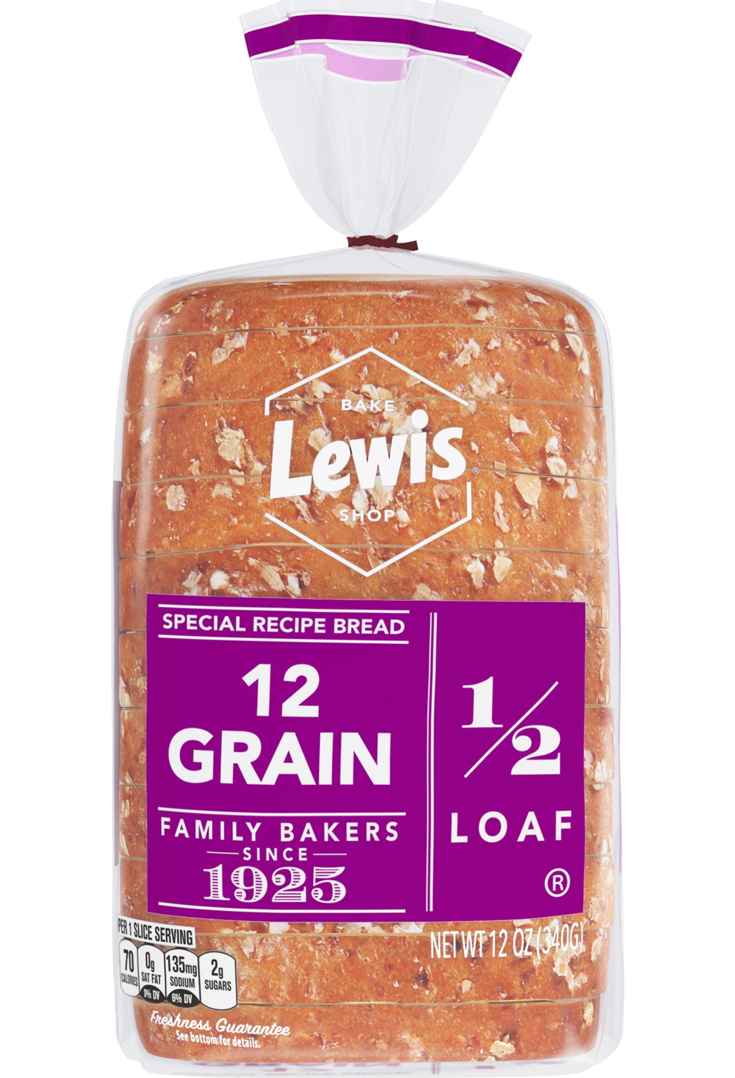 Lewis Bake Shop 12 Grain Half Loaf Bread, 1/2 Loaf, 12 oz - Walmart.com