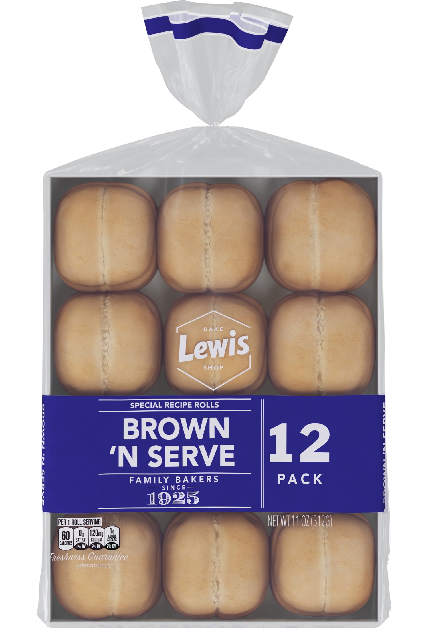Lewis Bake Shop Brown 'n Serve Rolls, 11 oz, 12 Count - Walmart.com
