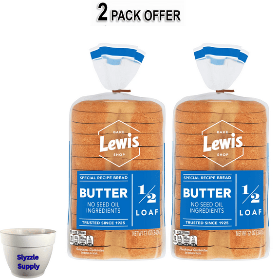 Lewis Bake Shop Butter White Half Loaf Bread, 1/2 Loaf, 12 oz - Walmart.com