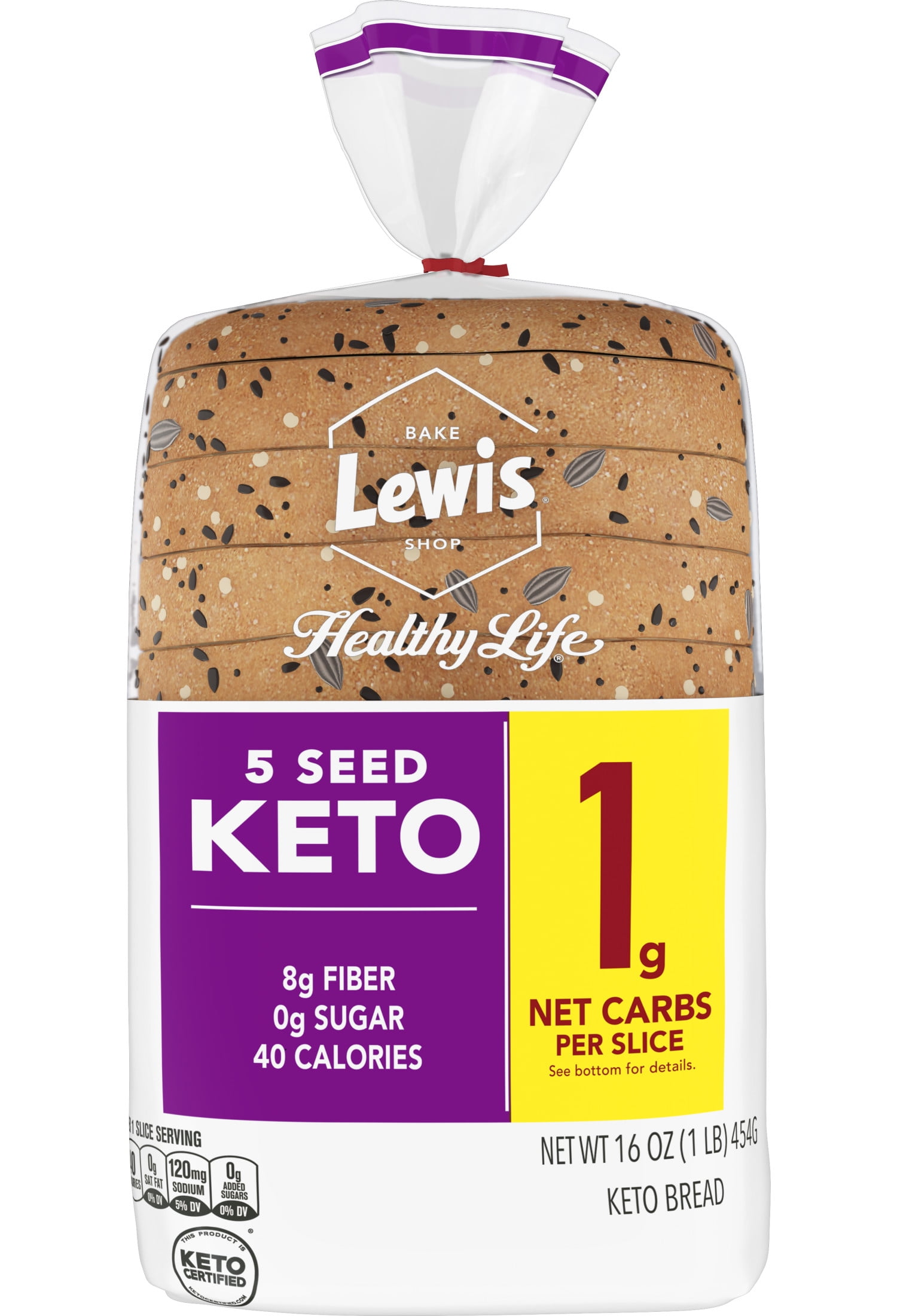 Lewis Bake Shop Healthy Life 5 Seed Keto Bread, 16 oz - Walmart.com