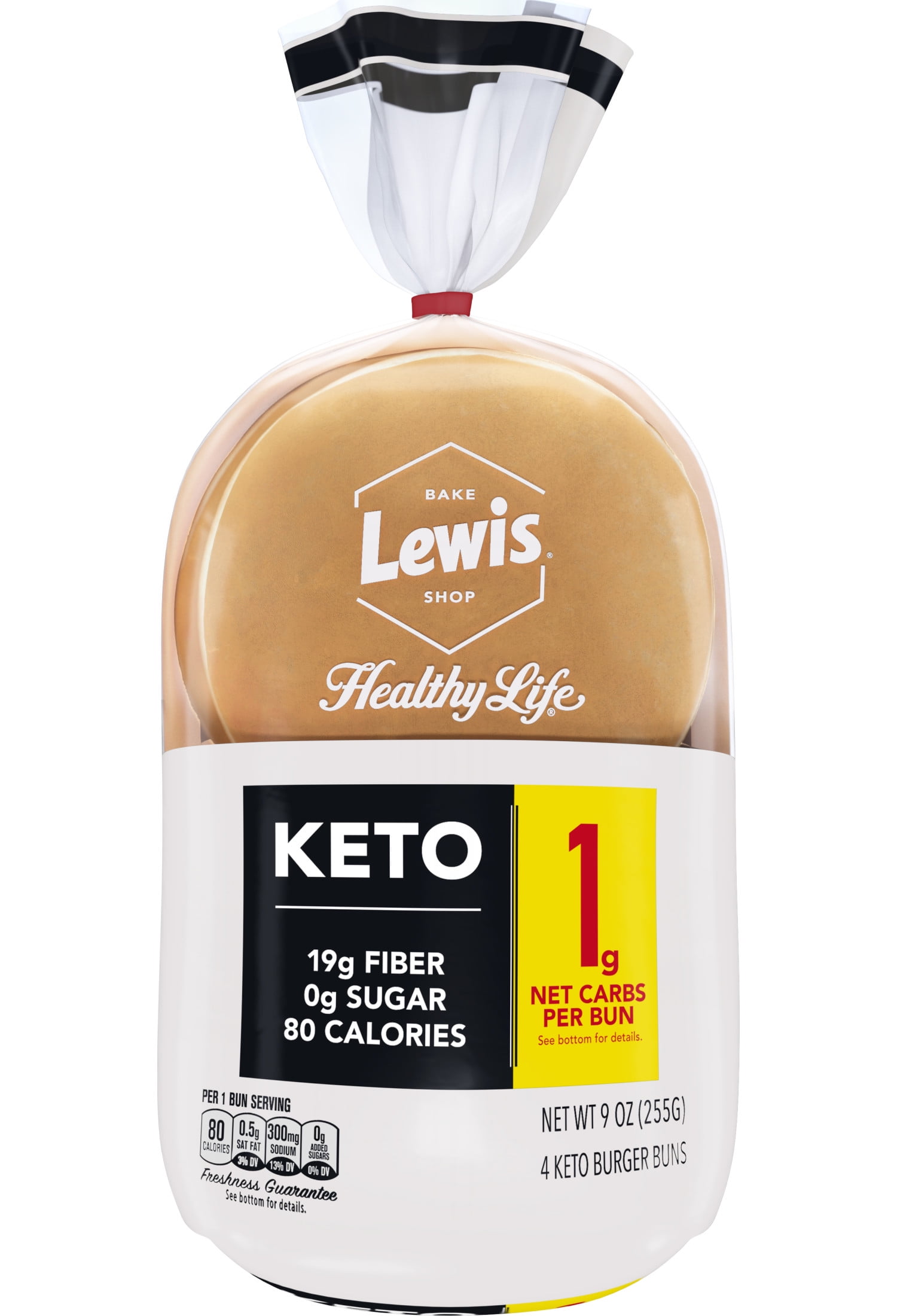 Lewis Bake Shop Healthy Life White Keto Burger Buns, 9 oz, 4 Count ...
