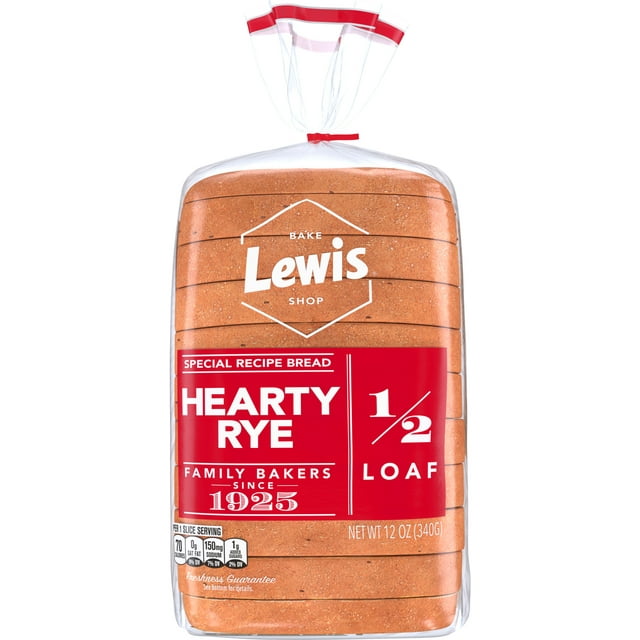 Lewis Bake Shop Hearty Rye Half Loaf Bread, 1/2 Loaf, 12 oz - Walmart.com