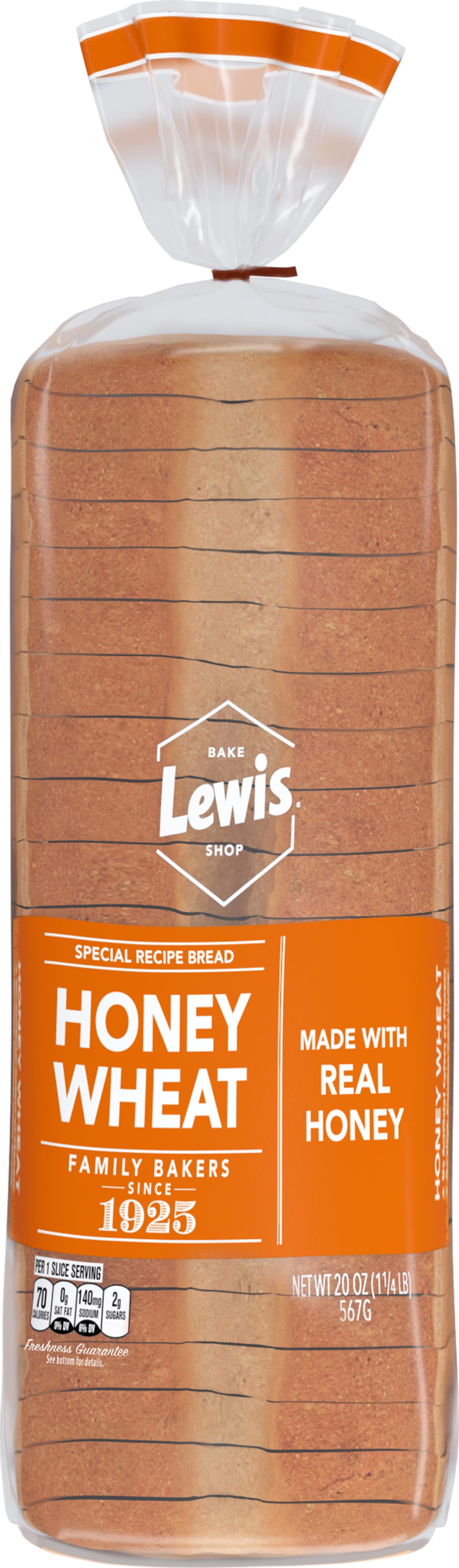 Lewis Bake Shop Honey Wheat Bread, 20 oz - Walmart.com