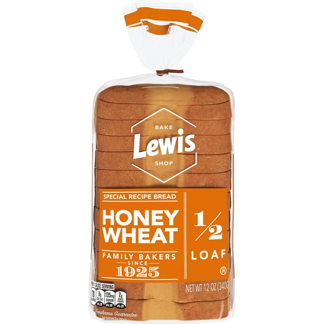 Lewis Bake Shop Honey Wheat Half Loaf Bread, 1/2 Loaf, 12 oz - Walmart.com