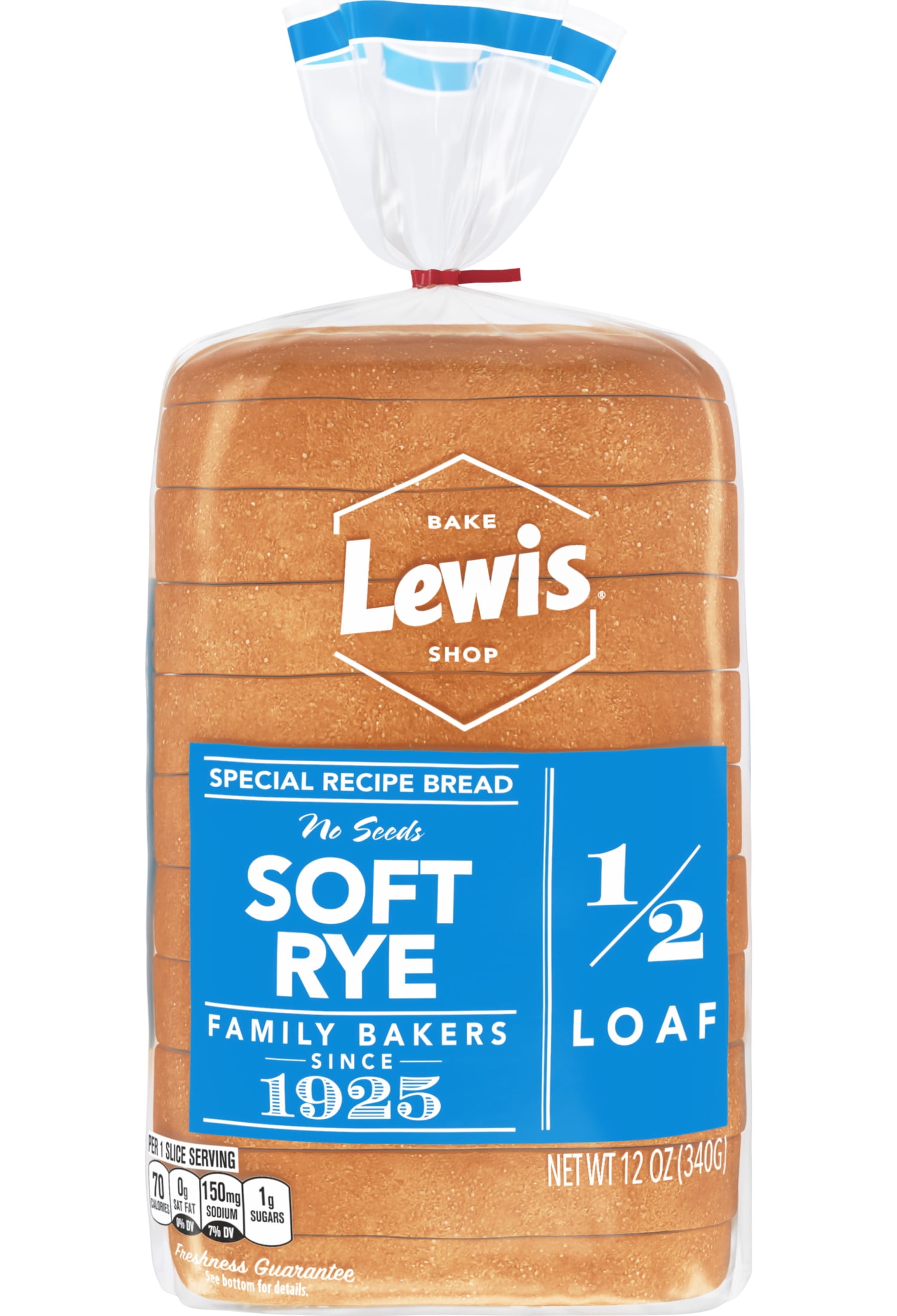Lewis Bake Shop Soft Rye Half Loaf Bread, 1/2 Loaf, 12 oz - Walmart.com