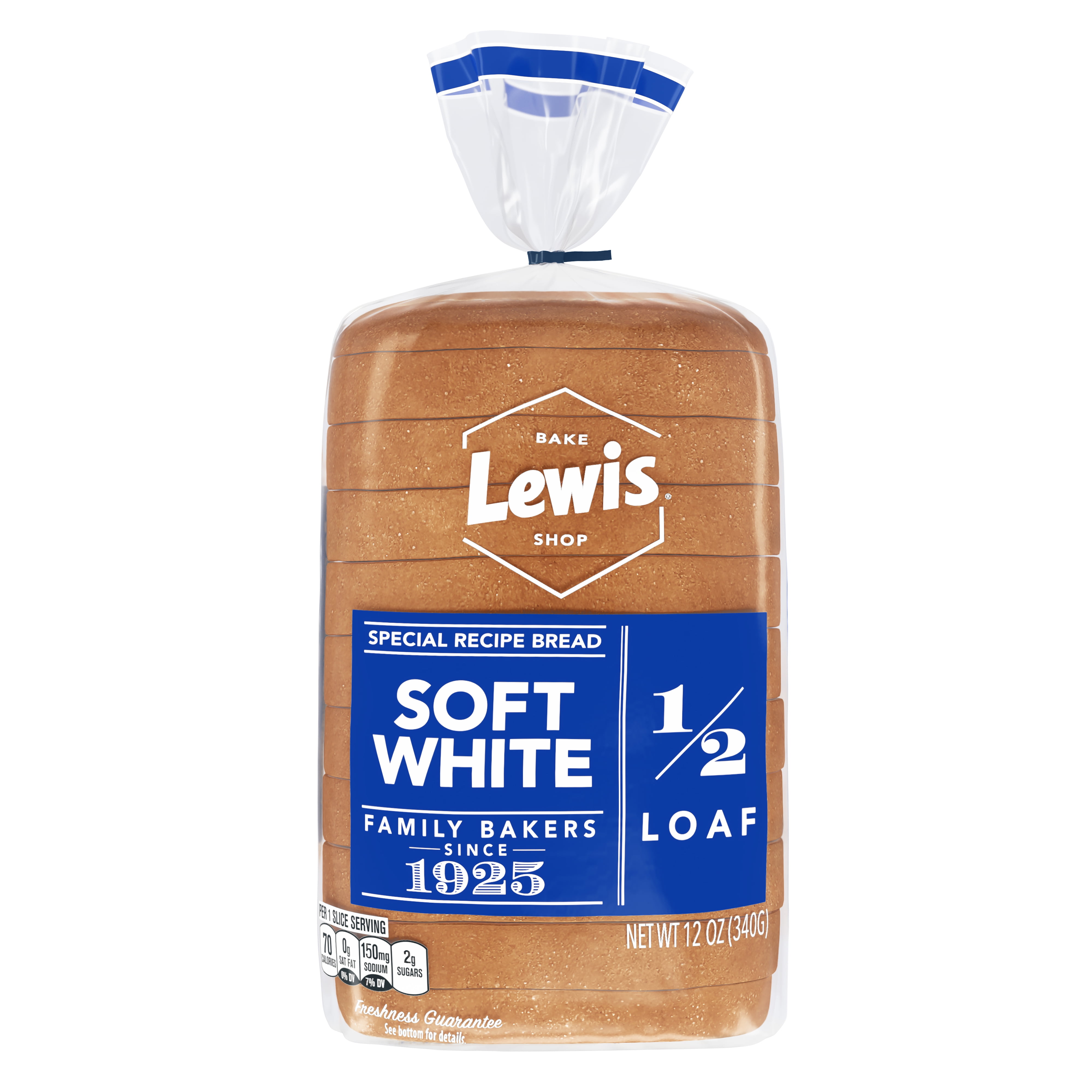 Lewis Bake Shop Soft White Half Loaf Bread, 1/2 Loaf, 12 oz - Walmart.com