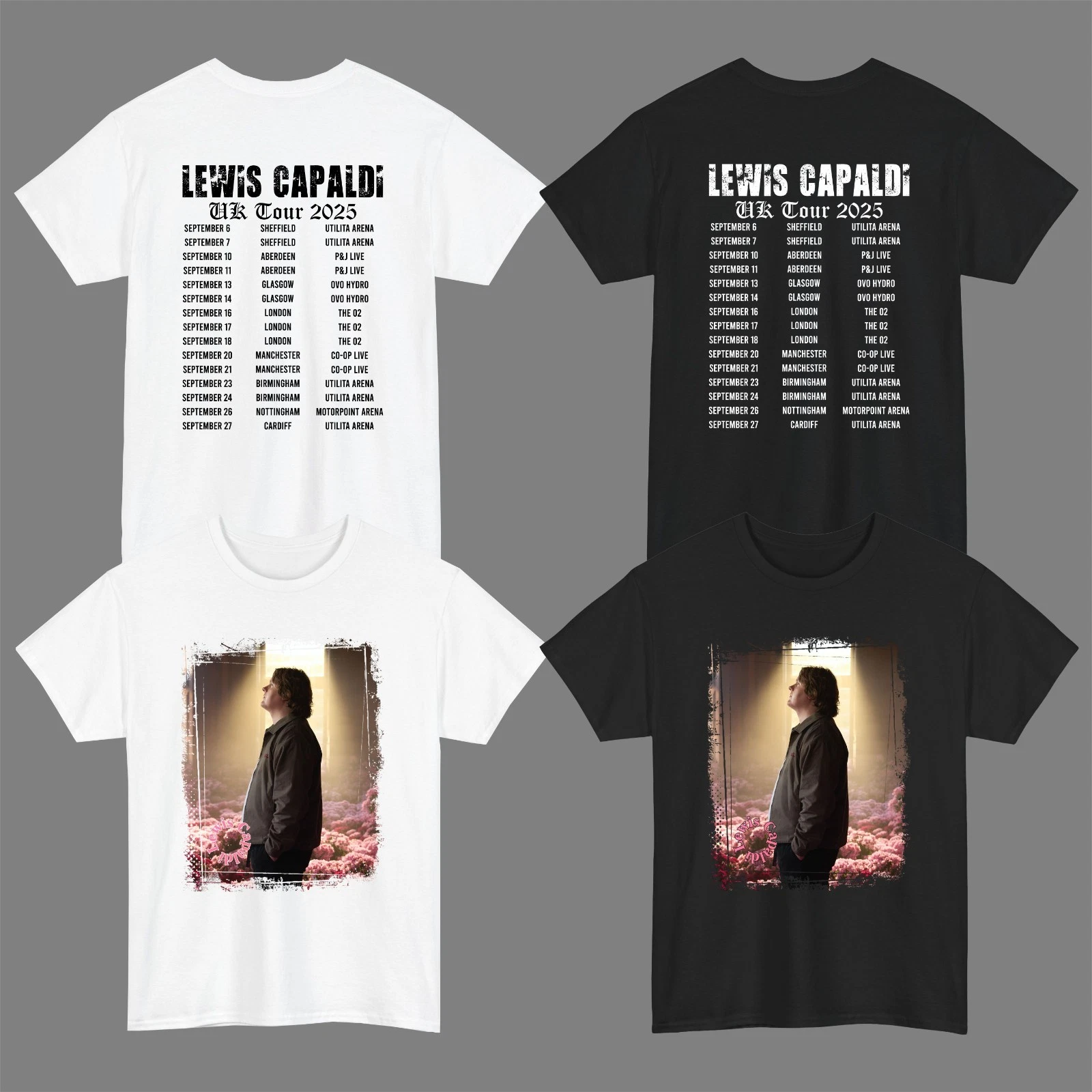 Lewis Capaldi UK Tour 2025 T-Shirt Concert Merch, Lewis Capaldi UK Tour ...