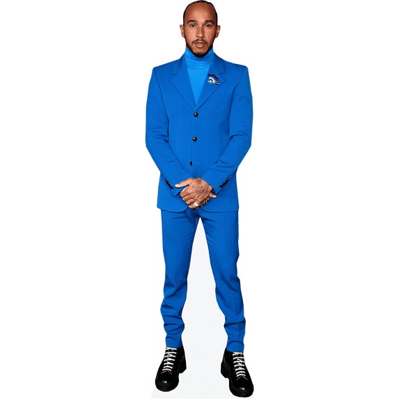 Lewis Hamilton (Blue Suit) Mini Cardboard Cutout Standee - Walmart.com