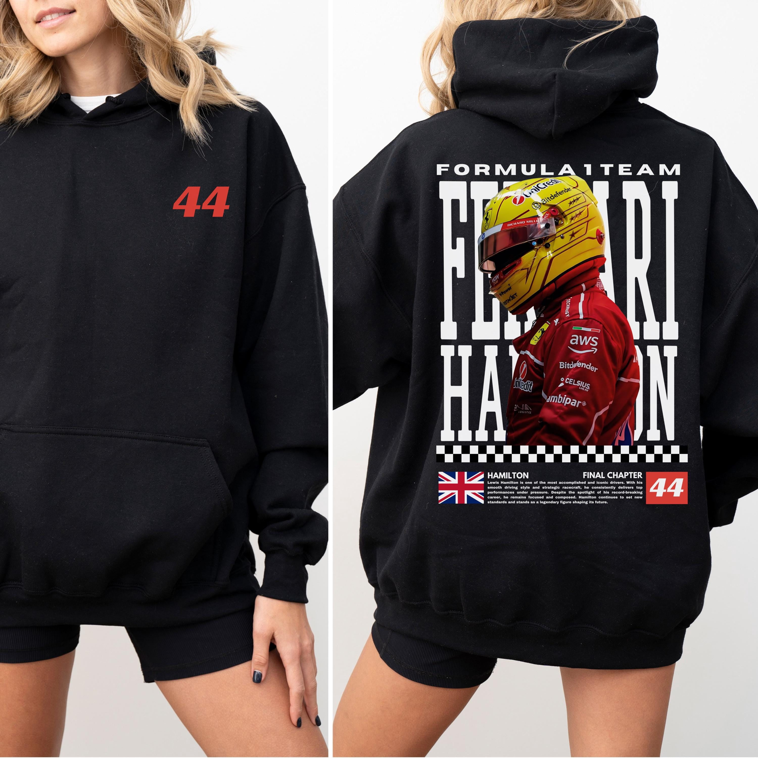 Lewis Hamilton Ferrari F1 Hoodie: Vintage Formula One Sweatshirt ...
