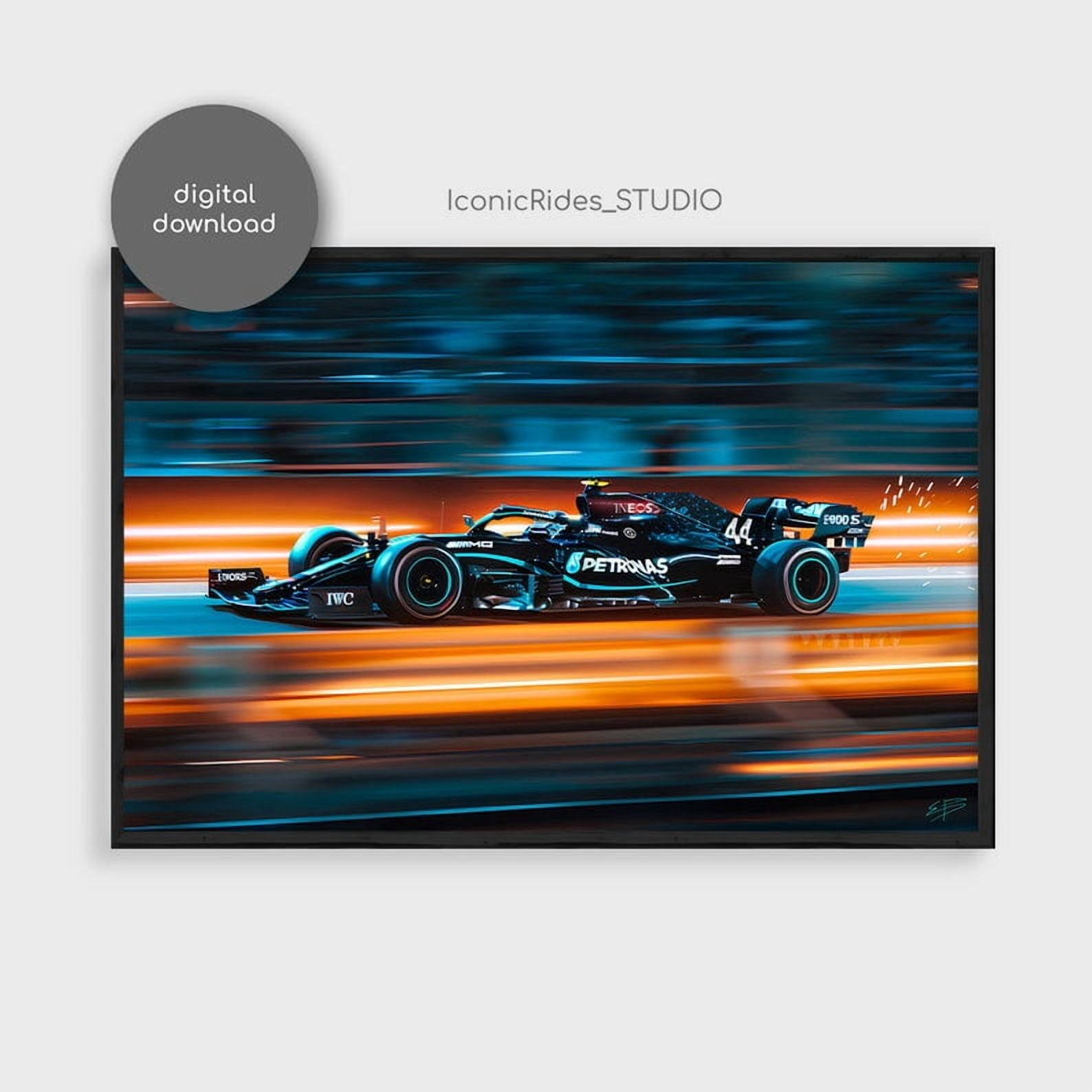 Lewis Hamilton Mercedes F1 Oil Painting: 7 times World Champion canvas ...