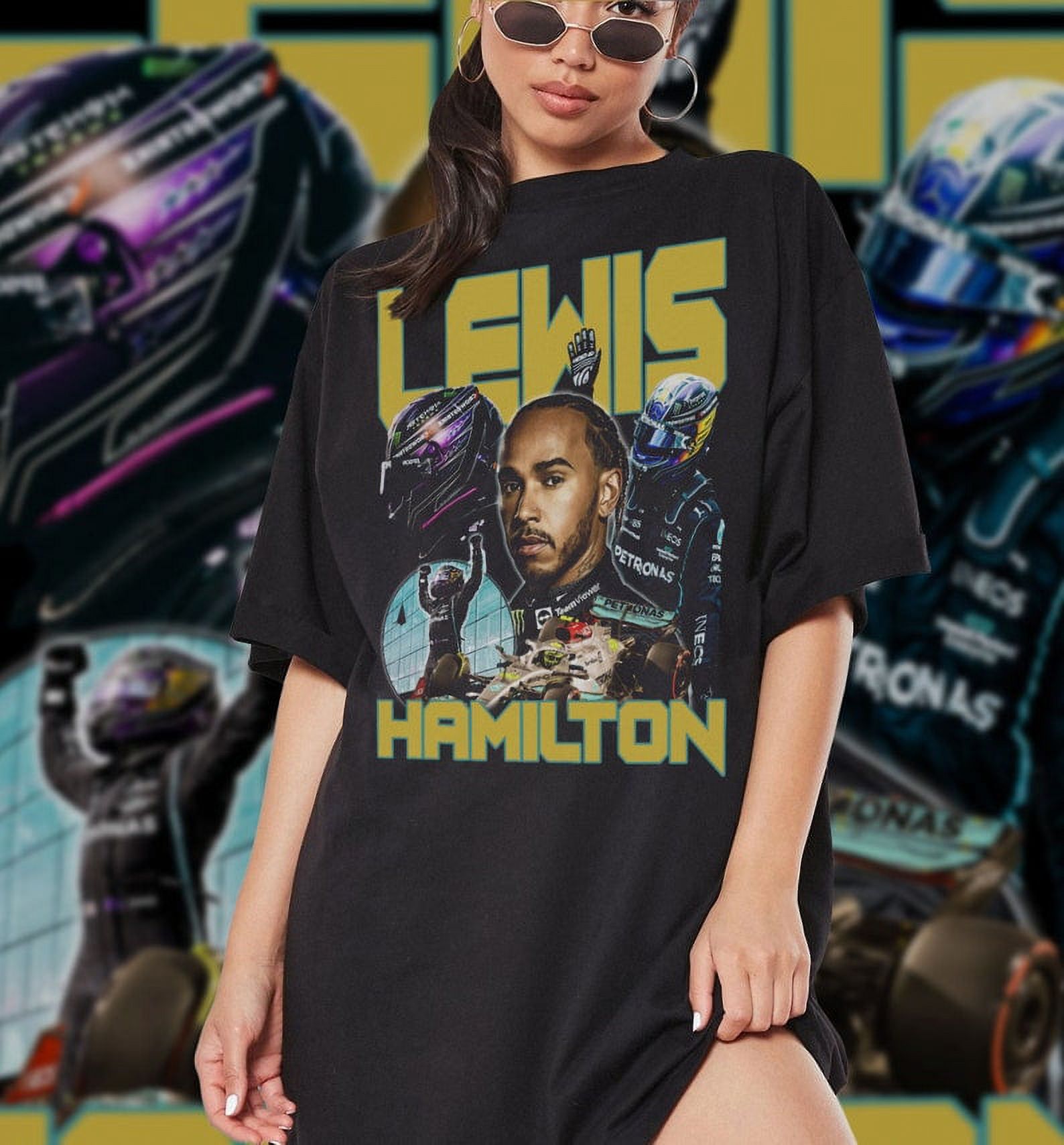 Lewis Hamilton Shirt - Formula 1 Racing Team Mercedes 90S Vintage X ...