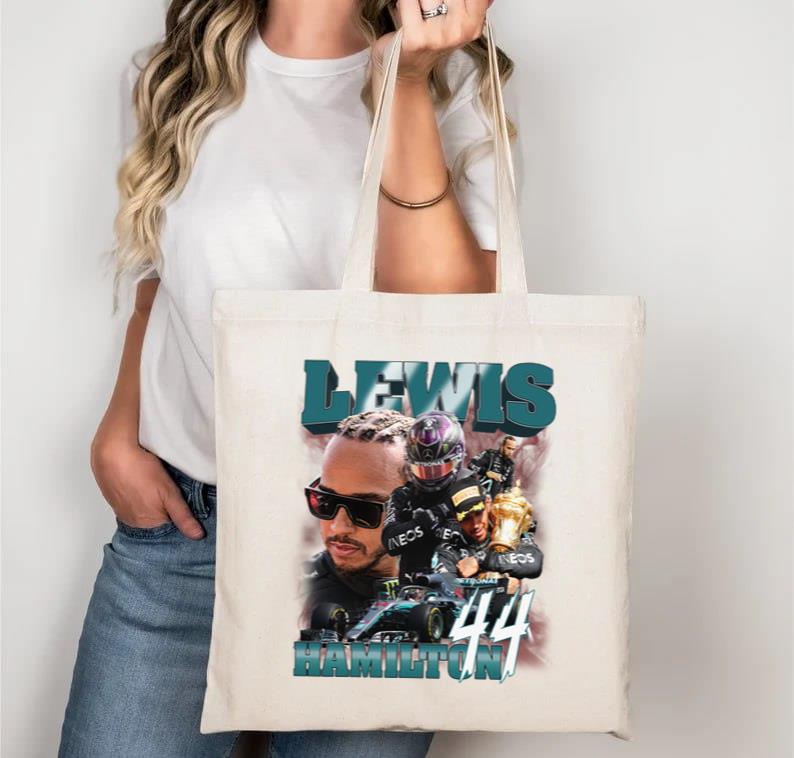 Lewis Hamilton Shirt Formula 1 Racing Team Mercedes 90s Vint Tote Bag ...