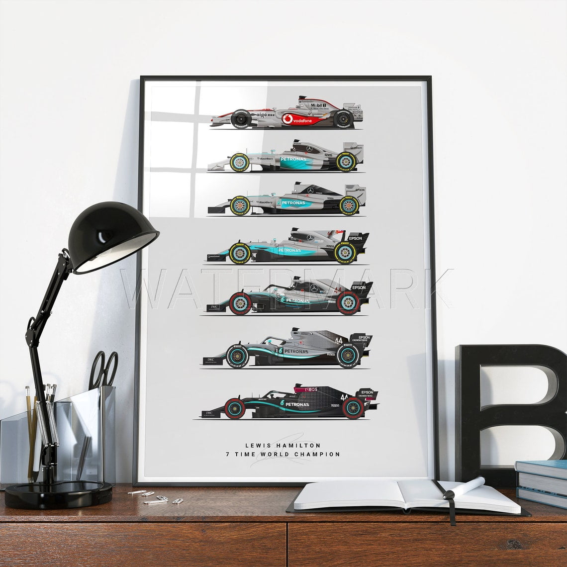 Lewis Hamilton World Championship Winning Cars F1 Poster / McLaren ...