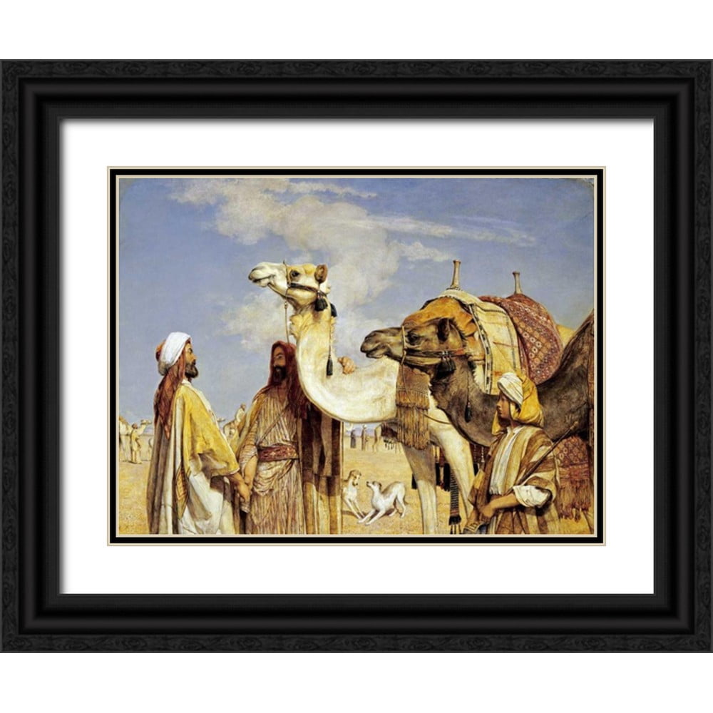 Lewis, John Frederick 24x19 Black Ornate Wood Framed with Double ...