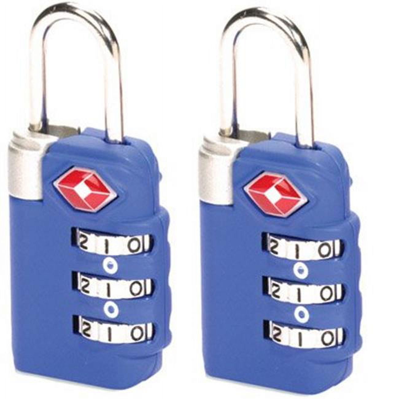 Lewis N Clark TSA23-2BLU Travel Sentry Combo Lock 2 Pack - Large 3 Dial ...