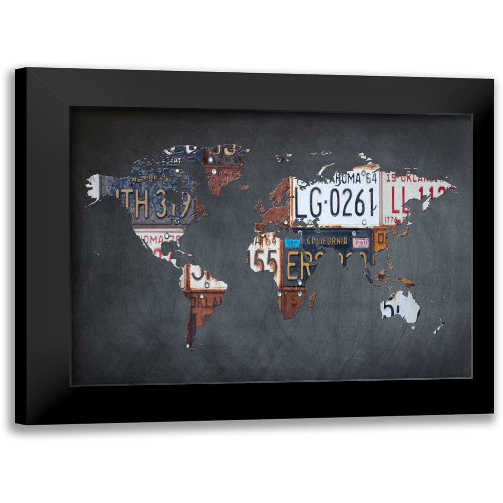Lewis, Sheldon 24x19 Black Modern Framed Museum Art Print Titled - Map ...