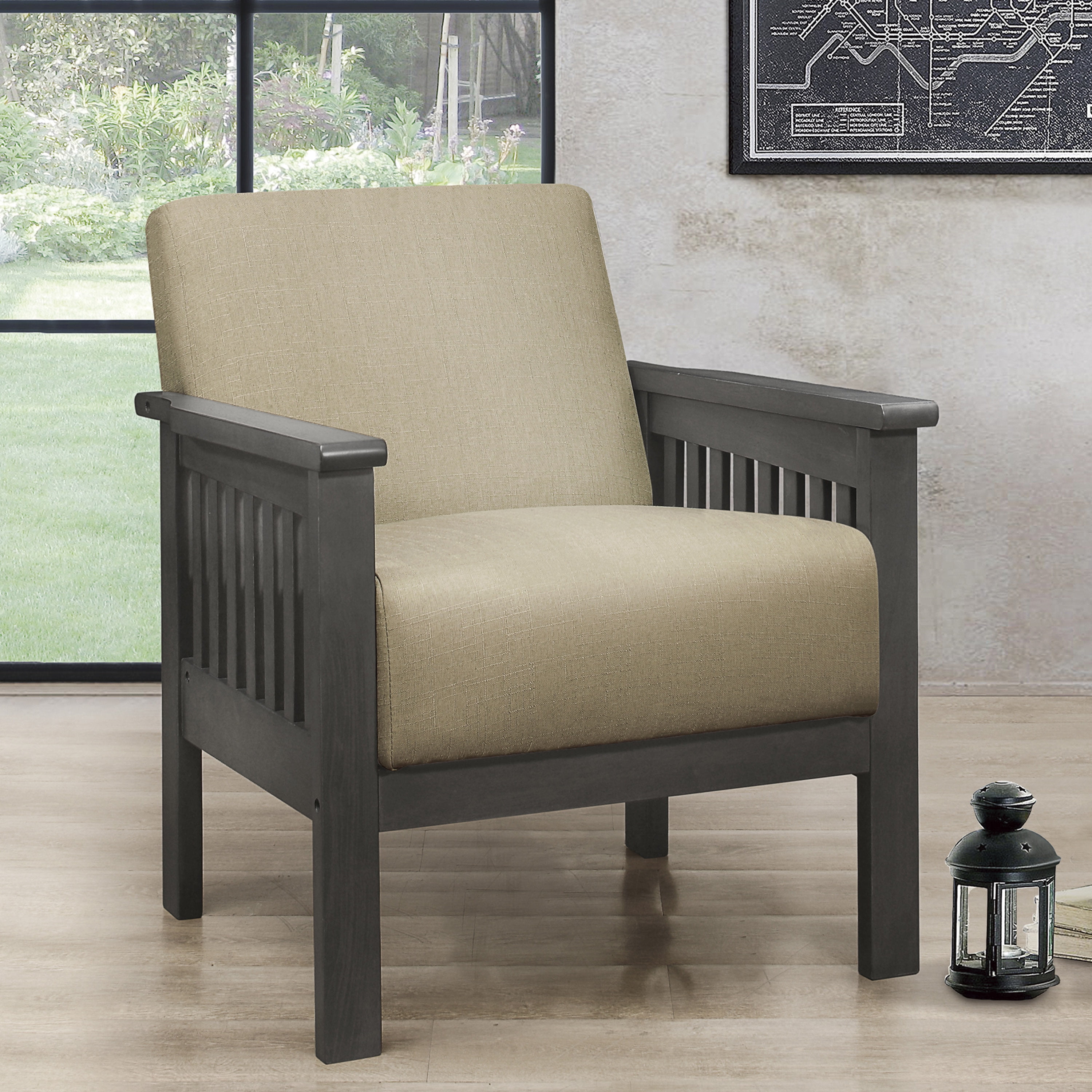 Lewiston Accent Chair, Light Brown - Walmart.com