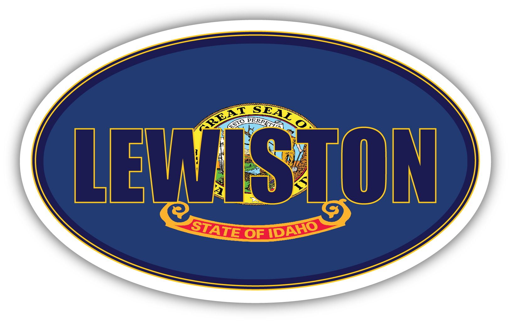 Lewiston City Idaho State Flag | ID Flag Nez Perce County Oval State ...