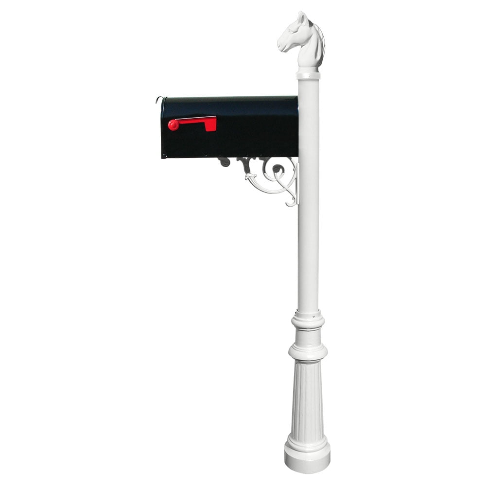 Lewiston LPST-801-E1-WHT E1 Economy Mailbox System with Fluted Base ...