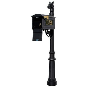 QualArc Westhaven Post and Beam Mailbox System - Black - 56in.H x 37in ...