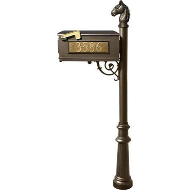 Lewiston LMC-801-BZ Mailbox Post System with Fluted Base & Horsehead ...