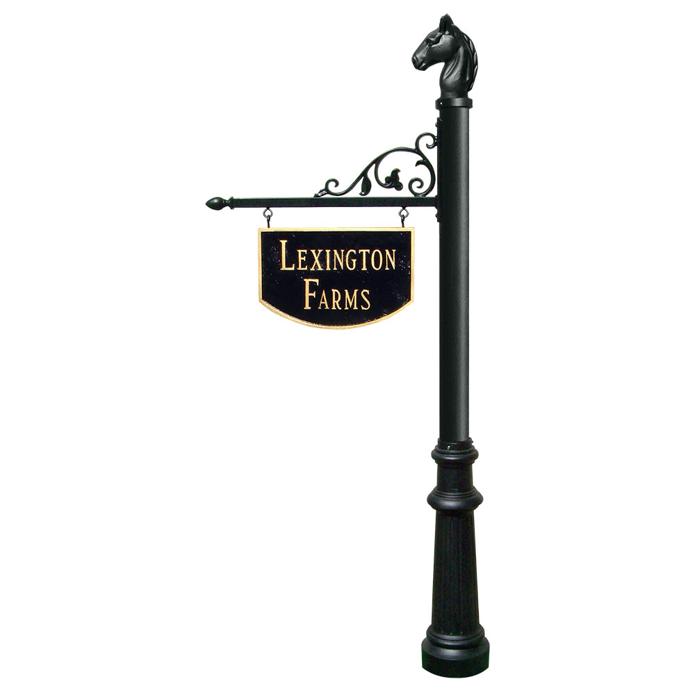 Lewiston SNPST-801-BL Hanging Ranch Sign Post with Fluted Base ...