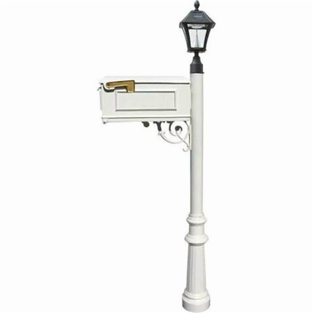 Lewiston Mailbox post system with Bayview Solar Lamp, 3 cast aluminum ...