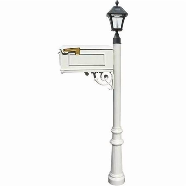Lewiston Mailbox post system with Bayview Solar Lamp, 3 cast aluminum ...