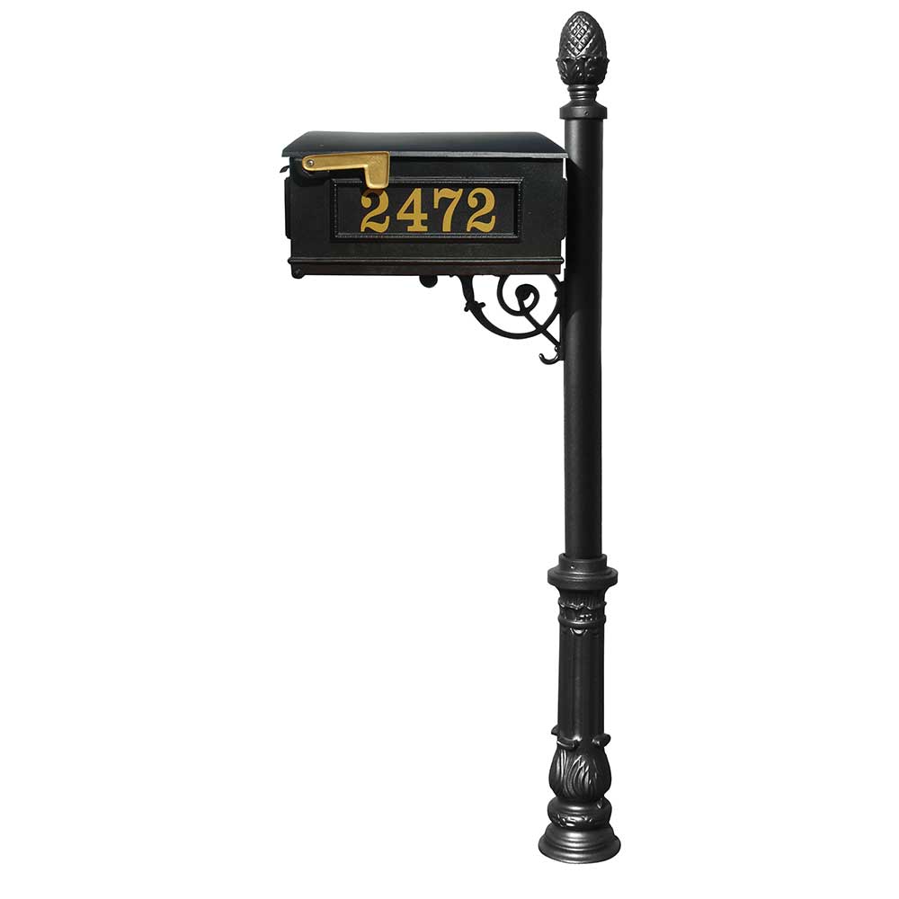 Lewiston LMCV-703-BL Mailbox Post System with Ornate Base & Pineapple ...