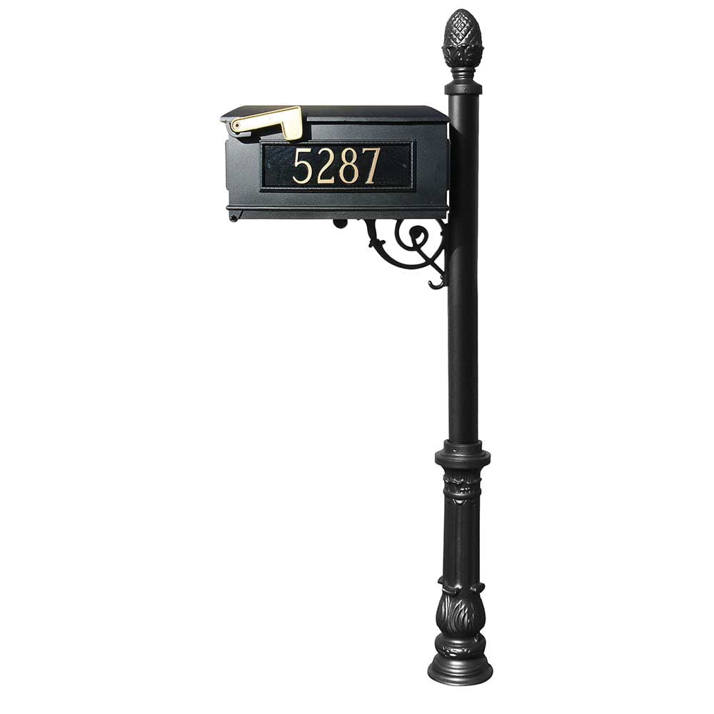 Lewiston LMC-703-BL Mailbox Post System with Ornate Base & Pineapple ...