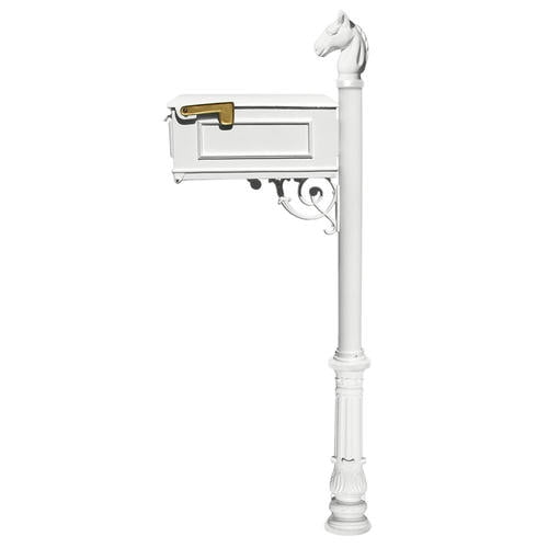 Lewiston LM-701-LPST-WHT Mailbox System with Post Ornate Base ...