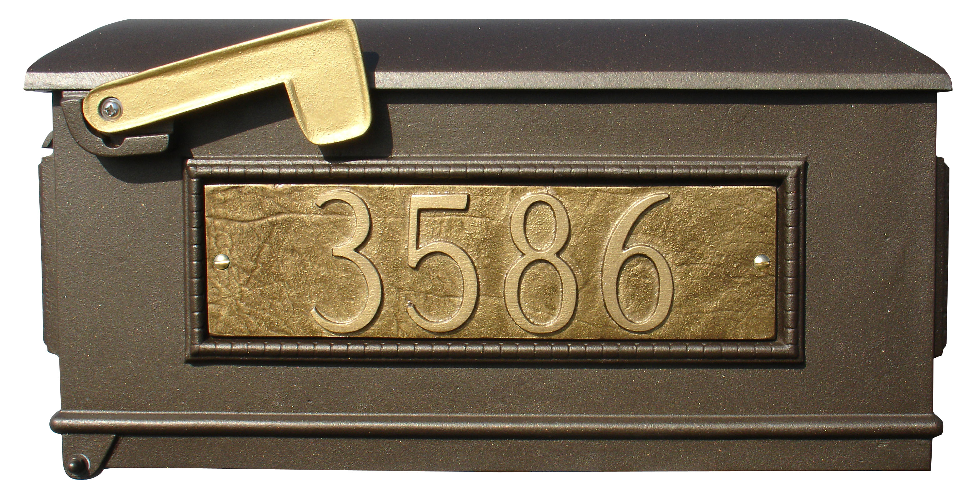 Lewiston LM3P-BZ Mailbox with 3 Cast Aluminum Address Plates, Bronze ...