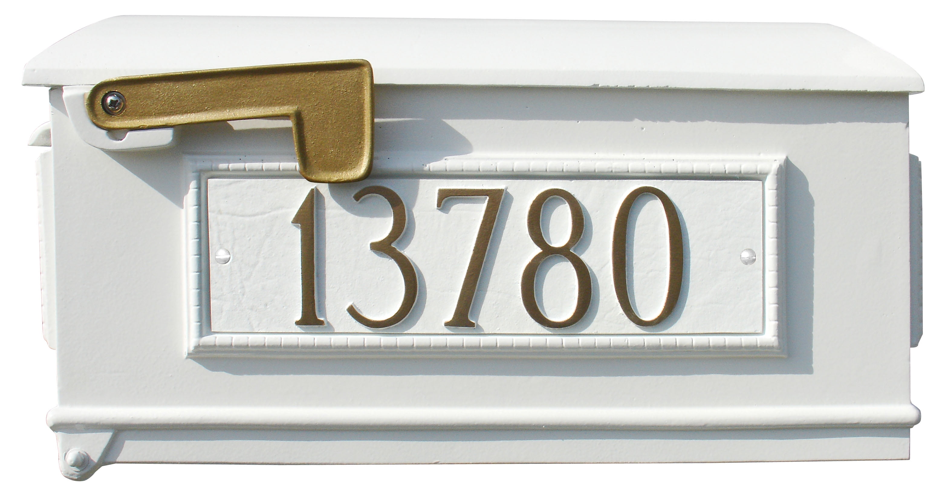 Lewiston LM3P-WHT Mailbox with 3 Cast Aluminum Address Plates, White ...