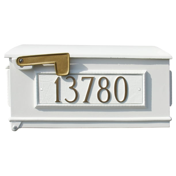 Lewiston Mailbox with 3 Cast Aluminum Address Plates - White - Walmart ...