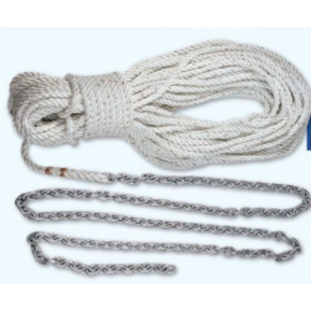 Lewmar 69000332 G4 Chain With 150 Feet Rope - Three Strand Twist Nylon ...