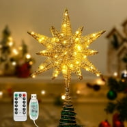 Walmart's Lightweight Gold LED Christmas Star Tree Topper with 30 ...
